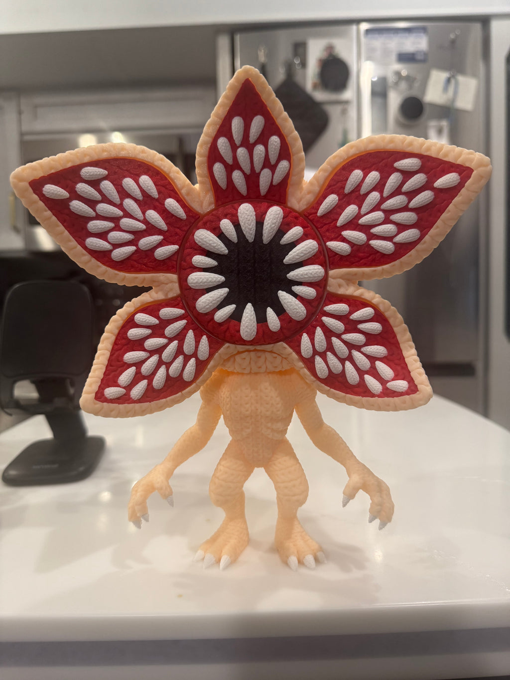 Flower Head Horror Monster Figurine – Textured Knit Crochet Style Desk ...